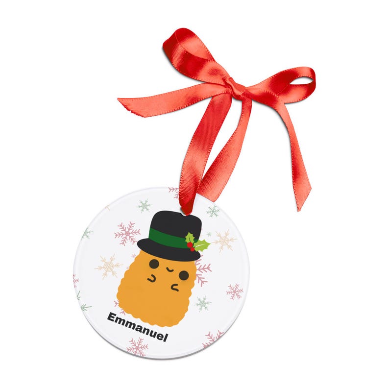 Personalized Chicken Nugget Acrylic Ornament With Ribbon (double-sided ...