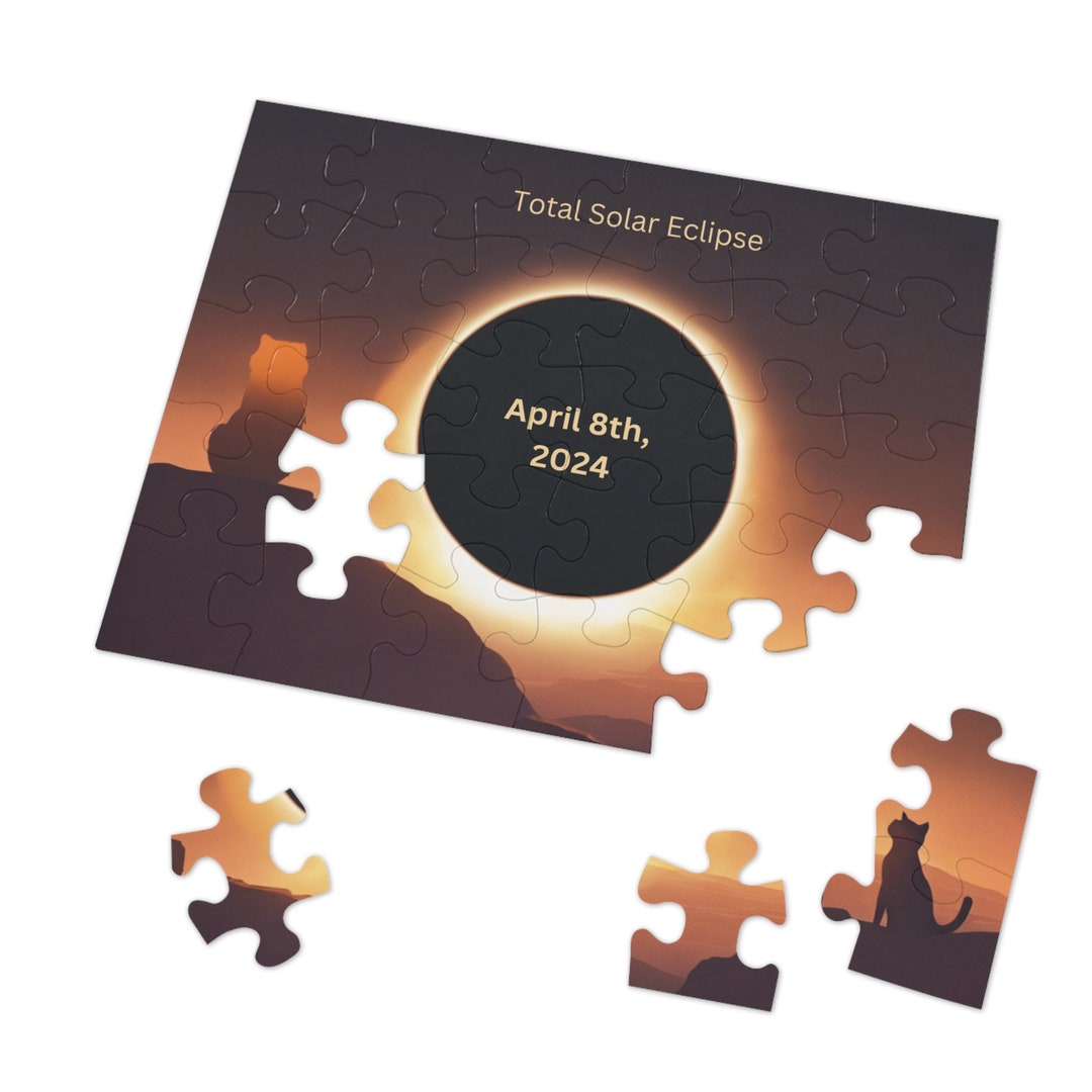 Cats Watching a Total Solar Eclipse Jigsaw Puzzle 30 or 110 Piece - Etsy