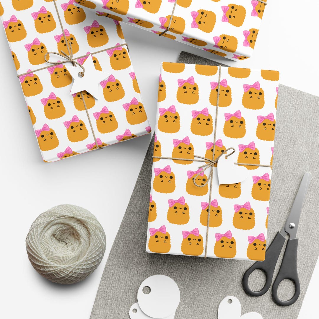 Chicken Nugget Wrapping Paper, Chicken Nugget Wrapping Paper With Pink ...