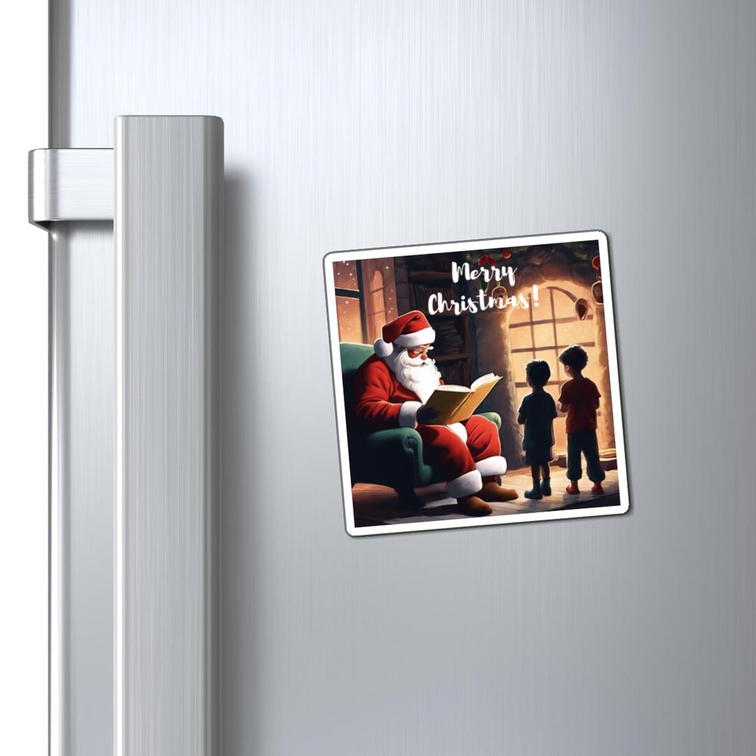 Santa Reading to Two Boys Magnets, Santa Magnets, Santa Gifts, Santa ...