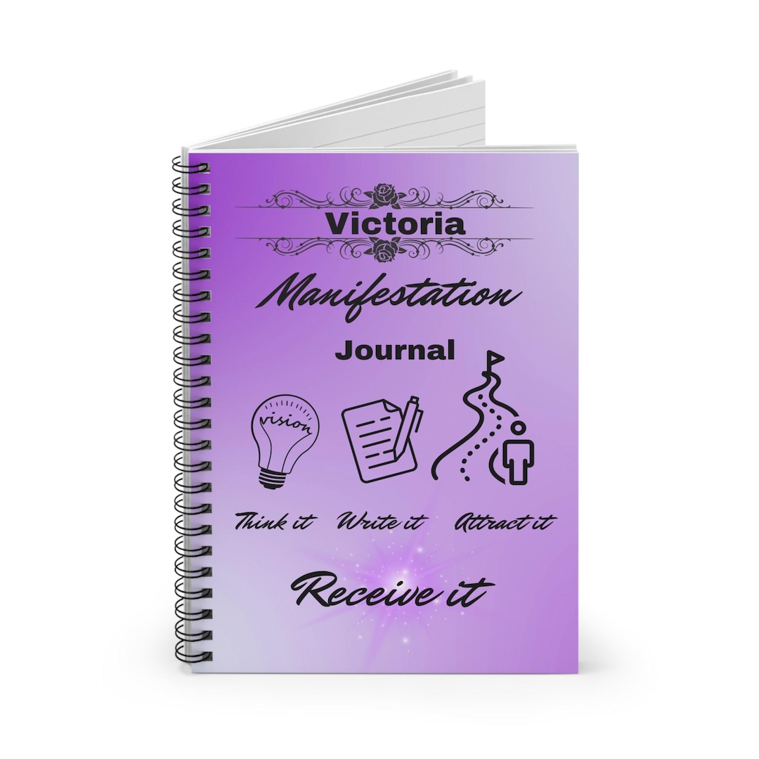 Personalized Manifestation Spiral Notebook in Lavender With Roses ...