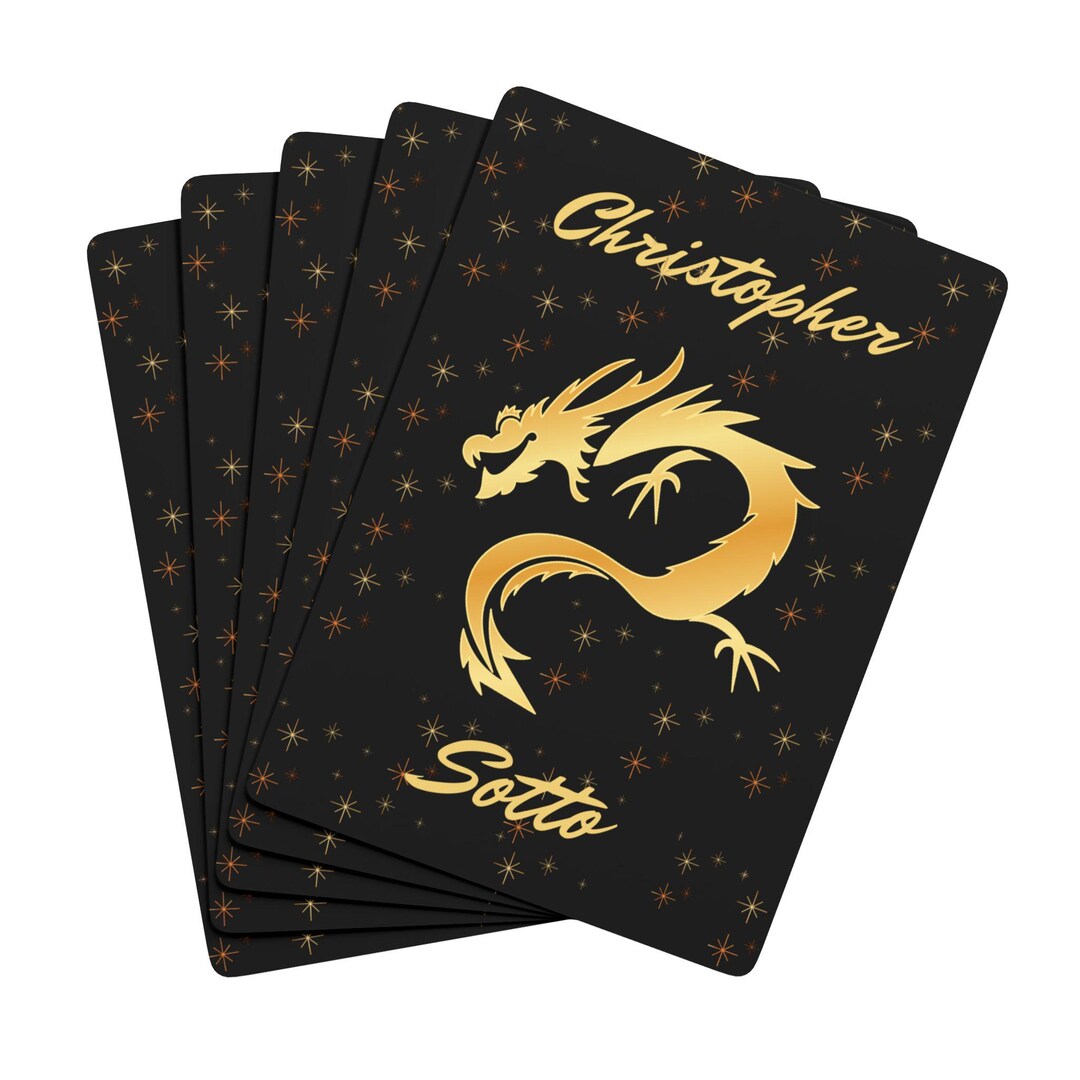 Personalized Dragon Playing Cards, Dragon Poker Cards, Dragon Gifts ...
