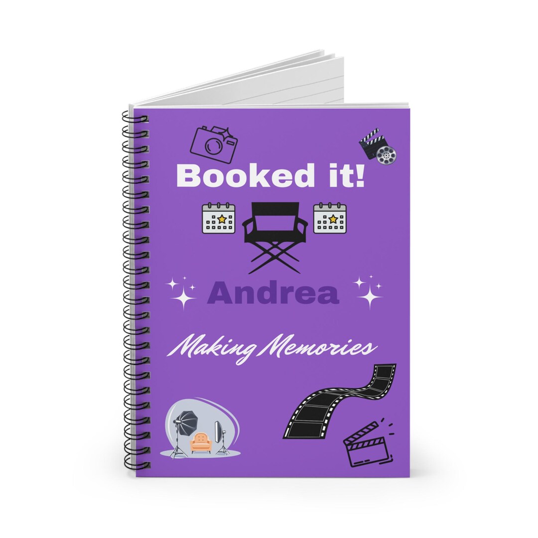 Personalized Booked It Spiral Notebook in Purple- Ruled Line, Actors ...