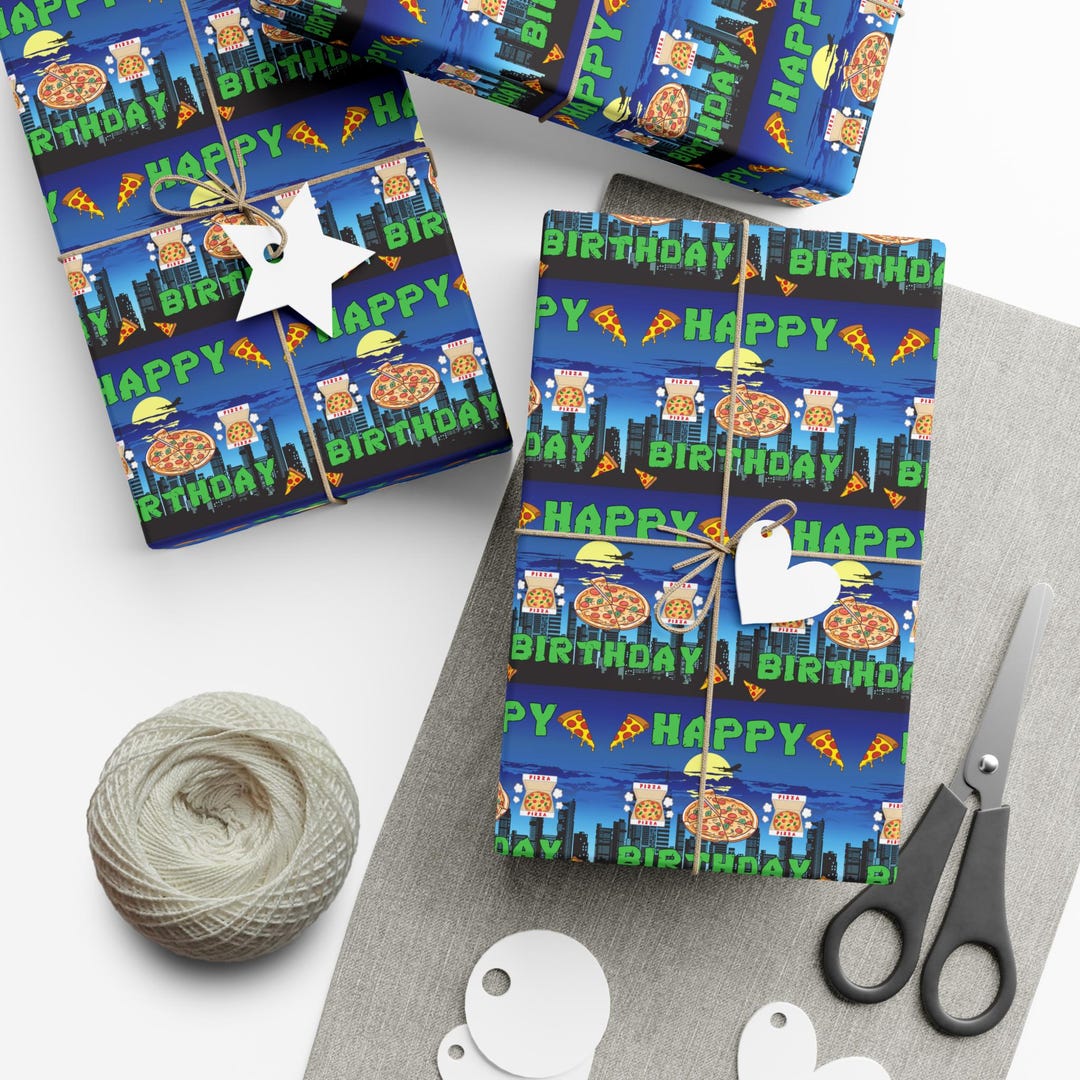Teenage Mutant Ninja Turtles Themed Wrapping Paper, Happy Birthday ...