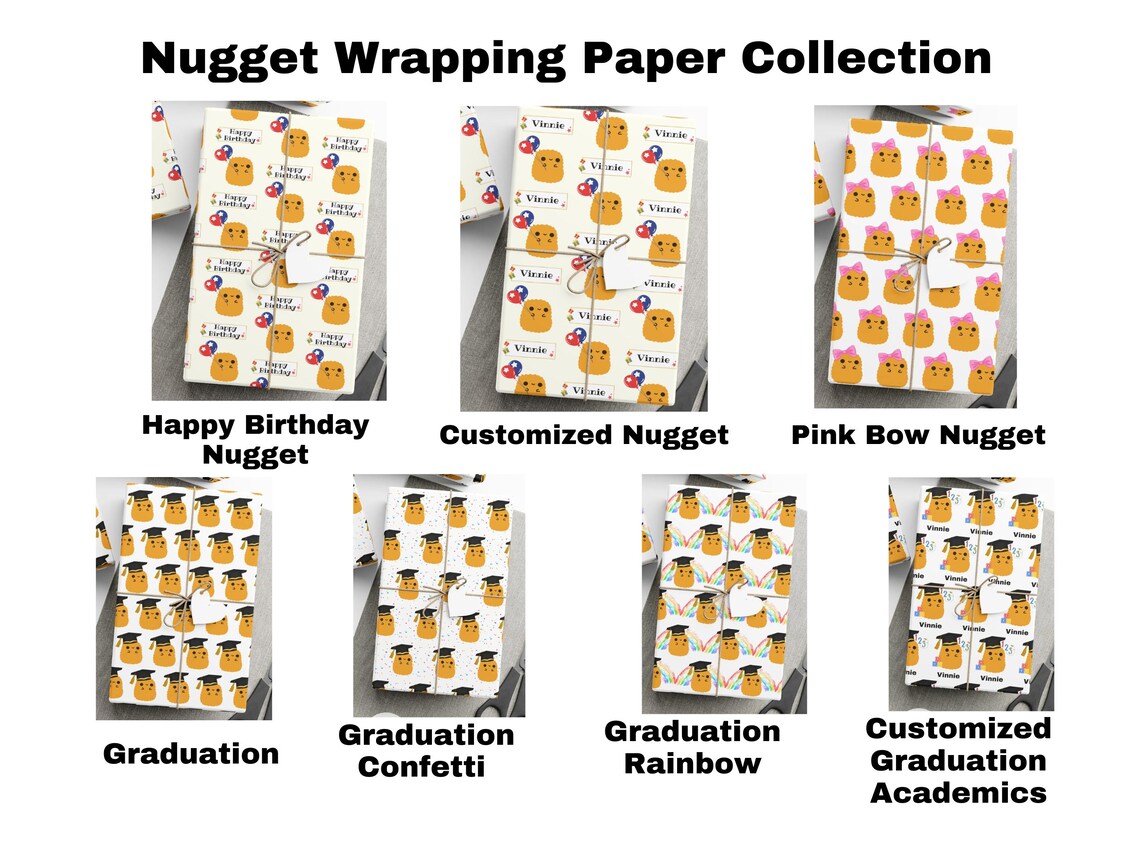 Chicken Nuggets Wrapping Paper, Nuggets Wrapping Paper, Nugget Gifts ...