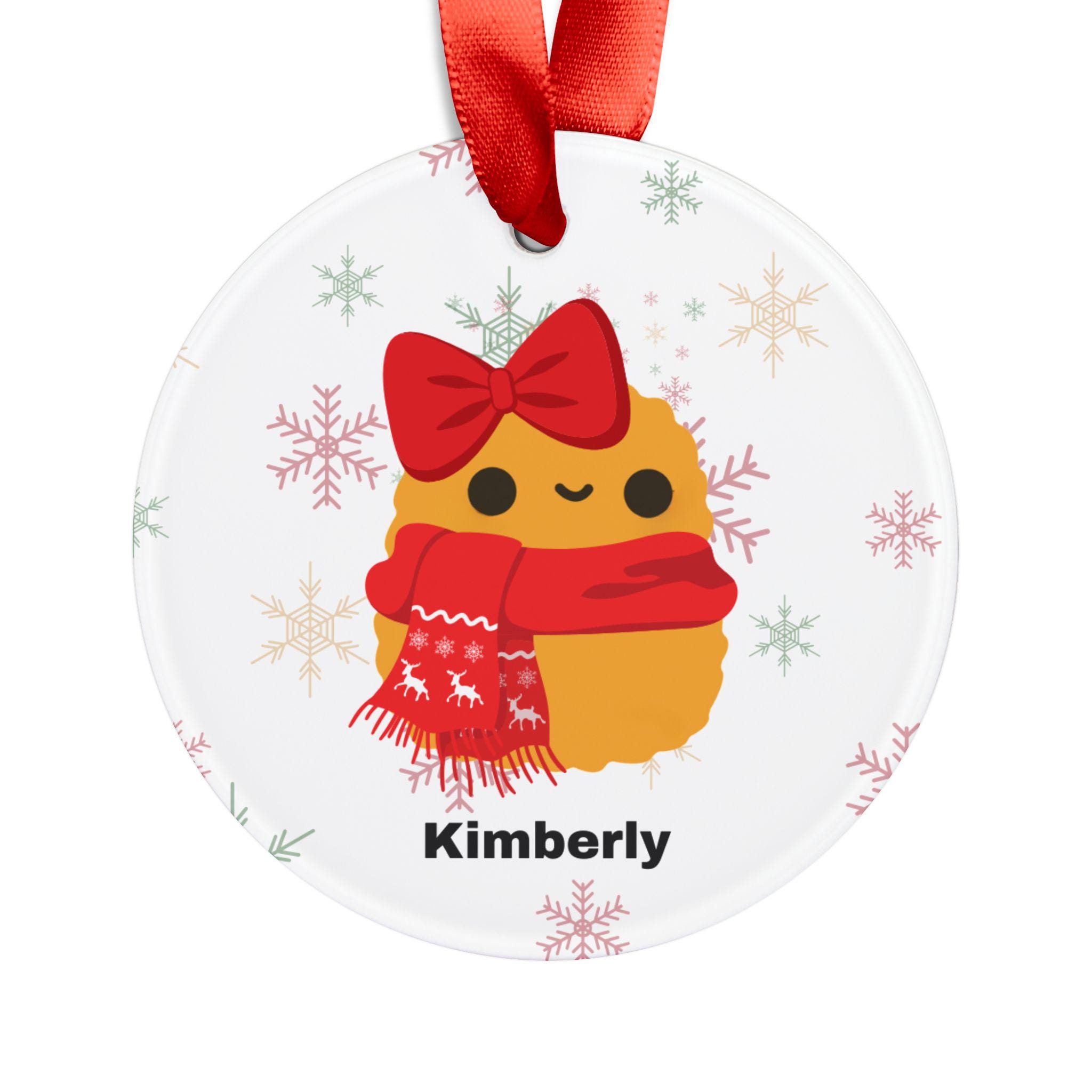 Personalized Chicken Nugget Acrylic Ornament With Ribbon (double-sided ...