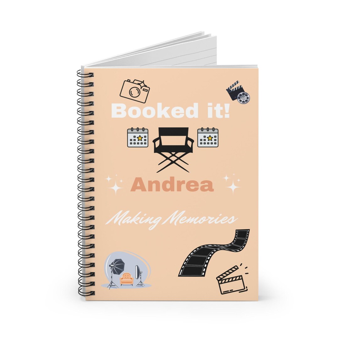 Personalized Booked It Spiral Notebook in Peach- Ruled Line, Actors ...