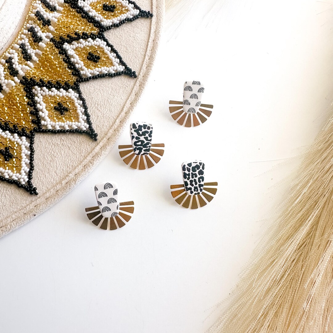 Print Fan Studs - Etsy
