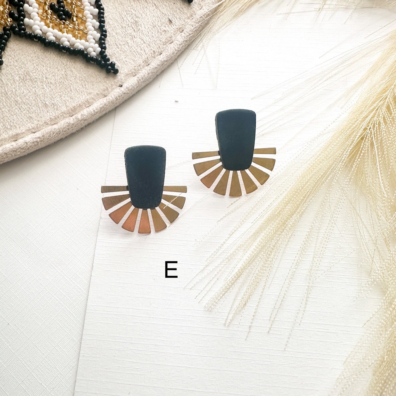 Fan Stud Earrings - Solid Colors - Etsy