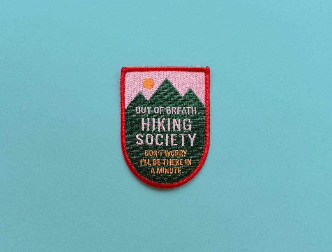 Hiking Embroidered Patch the Out of Breath Hiking Society - Etsy