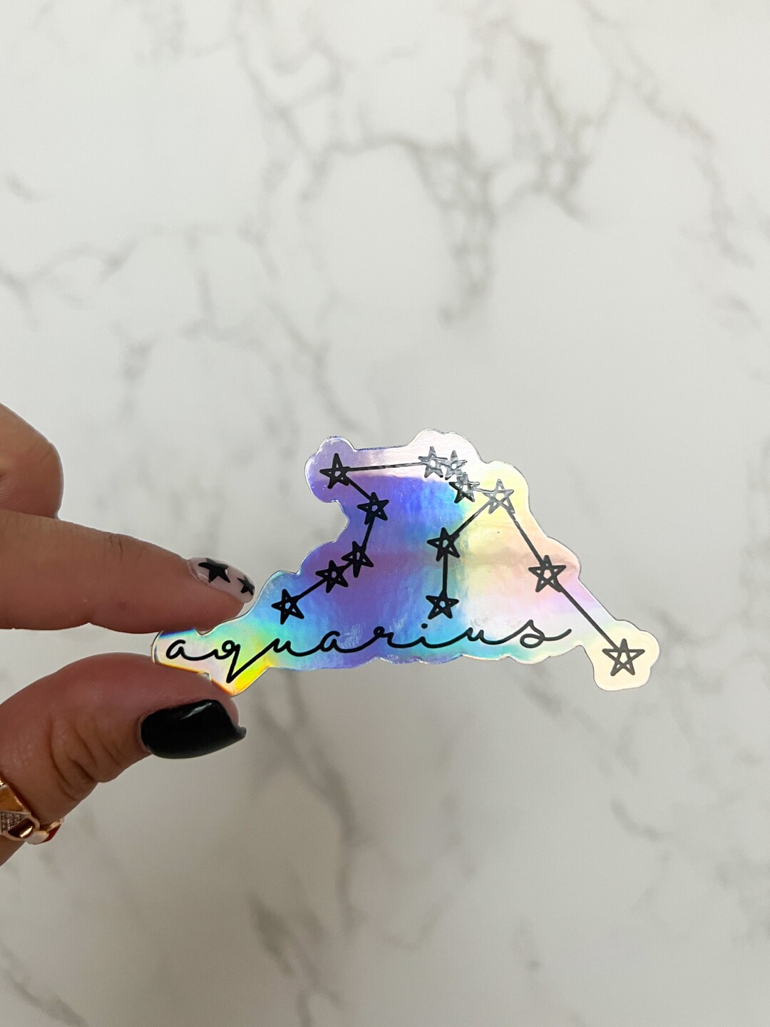 Aquarius Constellation Sticker, Laptop Sticker, Water Bottle Decal ...