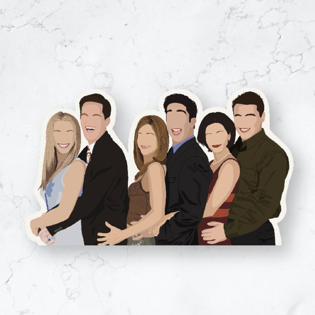 Friends TV Show Sticker: Matte Cast Illustration - Etsy