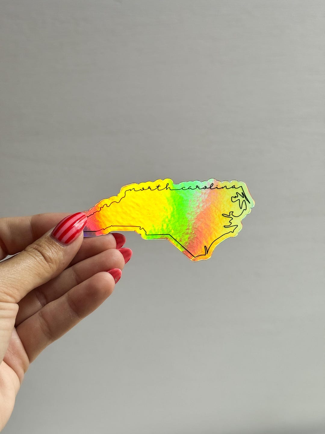 Holographic North Carolina State Sticker – Waterproof Vinyl Decal - Etsy