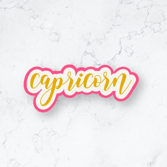 Capricorn Zodiac Sign Sticker Capricorn Sticker Water Bottle | Etsy