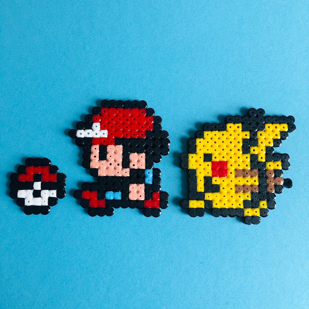 Ash & Pikachu Inspired Pixel Art - Etsy