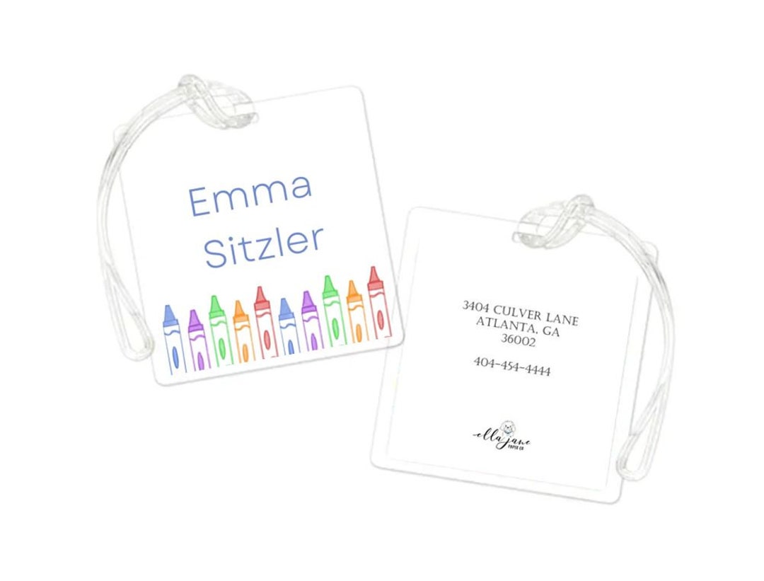 Crayon Back to School Bag Tag - Etsy