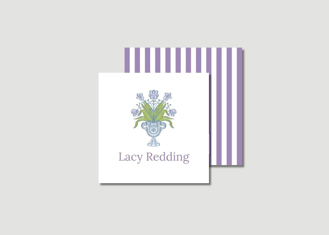 Personalized Floral Calling Cards L Floral Gift Tag | Grandmillenial | Orchid - Etsy