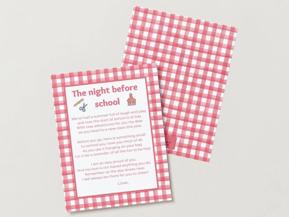 School Bag Tag | Child Bag Tag| Back to School Bag Tag | Laminated Bag ...