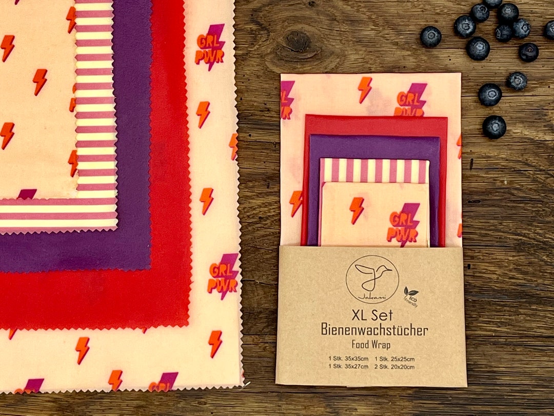 Beeswax Cloth, Set of 5 XL Girl Power, Food Wrap - Etsy