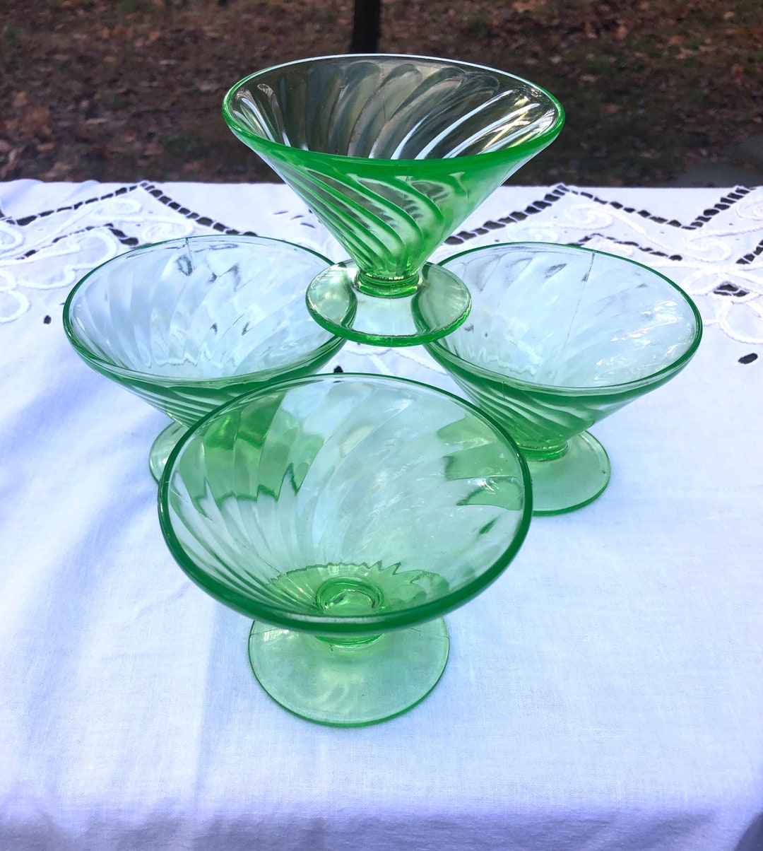 Green Depression Glassware I Pudding Dish I Ice Cream Dish Green ...