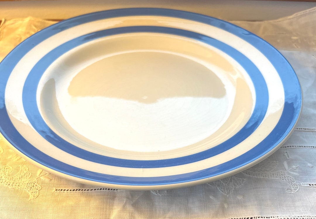 Vintage Cornishware Blue and White Striped 9” Ceramic Dinner Plate - Etsy
