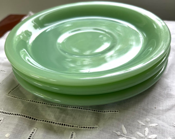 Jadeite Fire King 6” Saucers I Heavy Restaurant Ware I Jadeite Green I ...