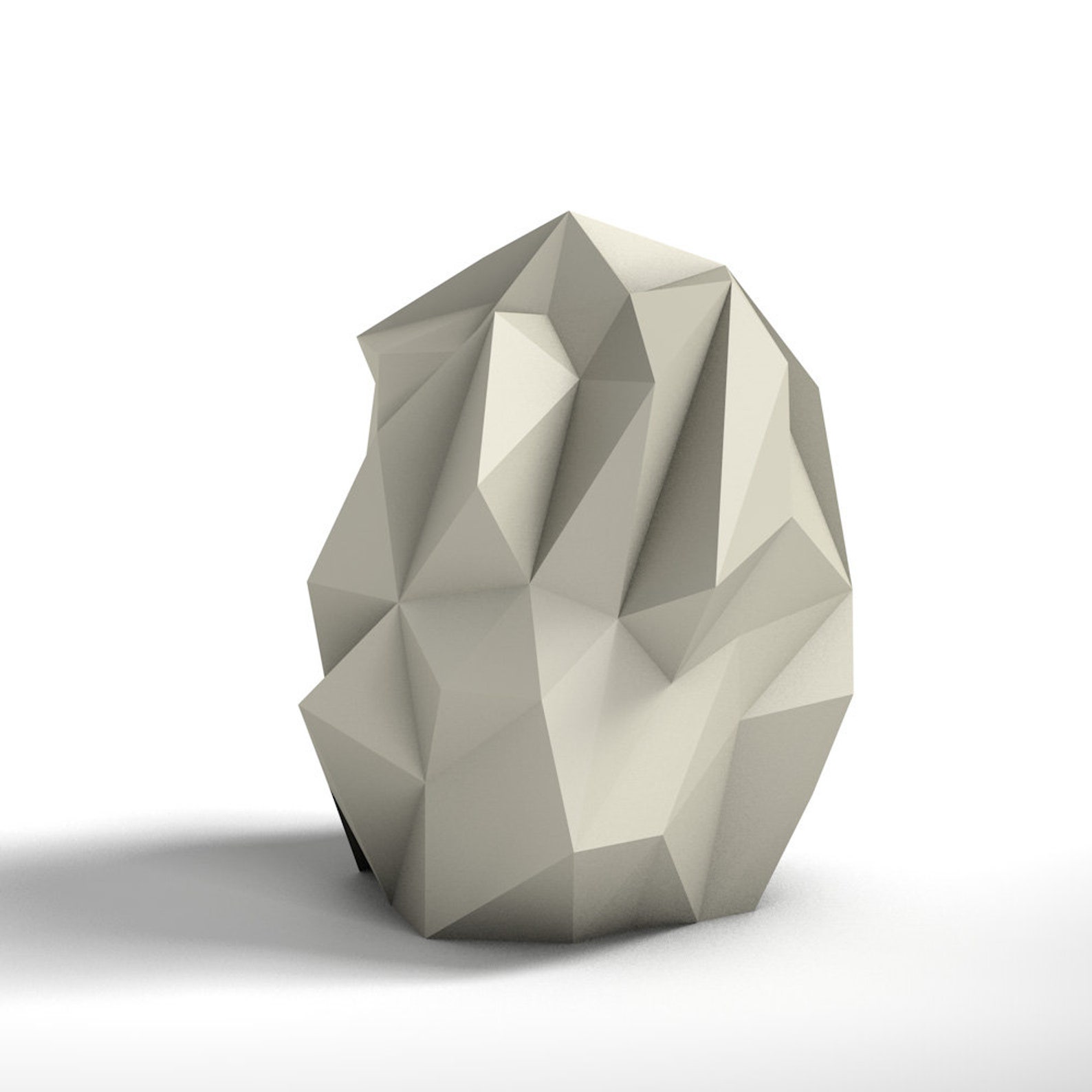 Abstract Rock, Printable PDF Template, Papercraft, Download, 3d, Low ...