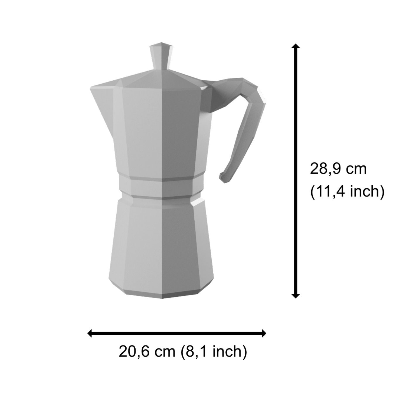 Coffee Maker, Printable PDF Template, Papercraft, Download, 3d, Low ...