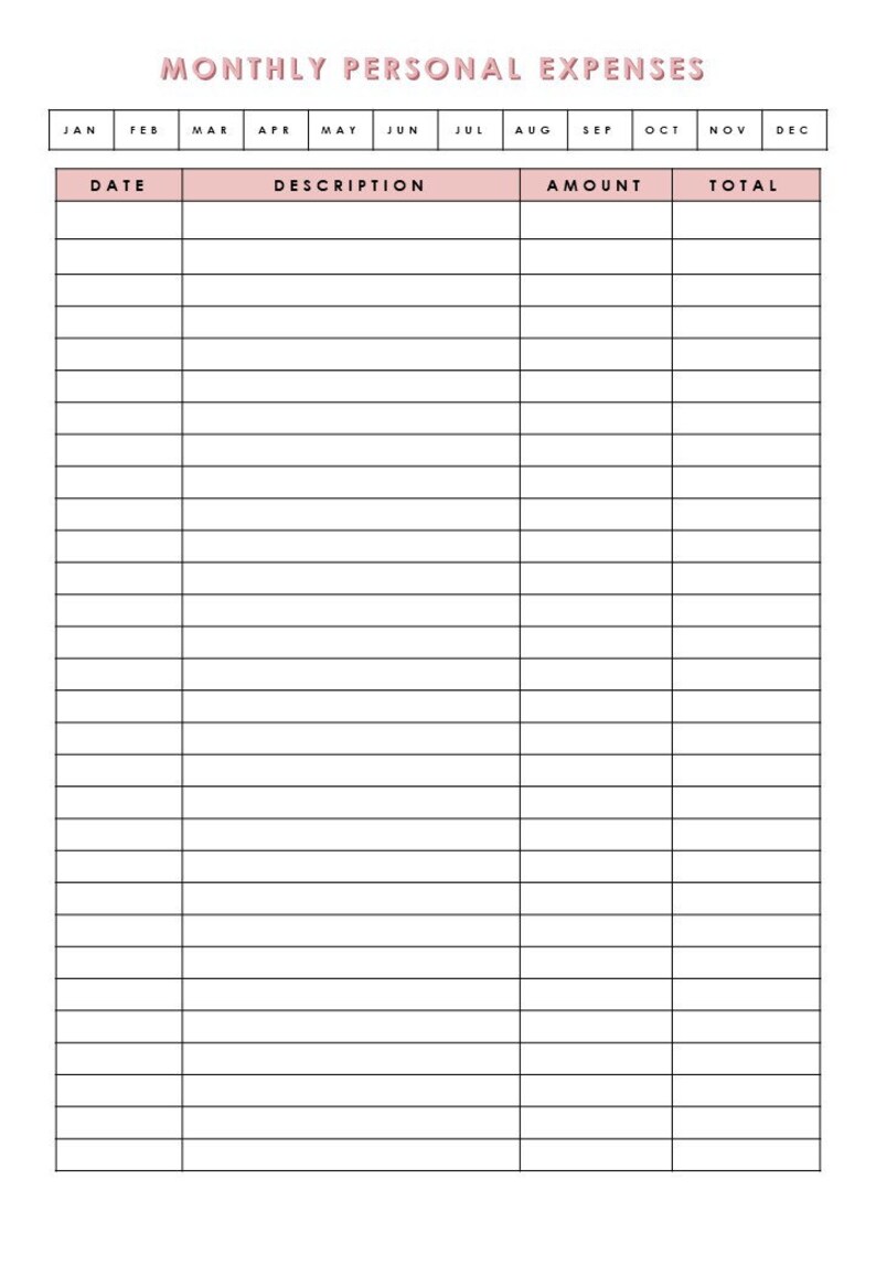 Free Printable Editable Expense Tracking Form Printable Forms Free Online