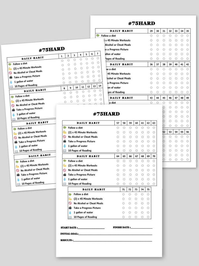 75 Hard Challenge Printable Pdf Free Printable Word Searches