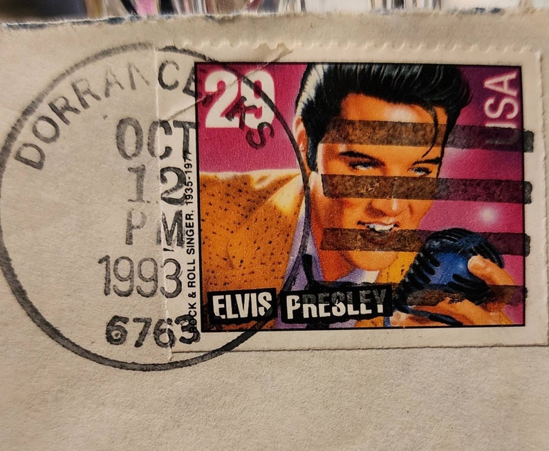 Elvis Stamp. Cancelled US Stamp. 29 Cents. With Envelope. Date Stamped ...