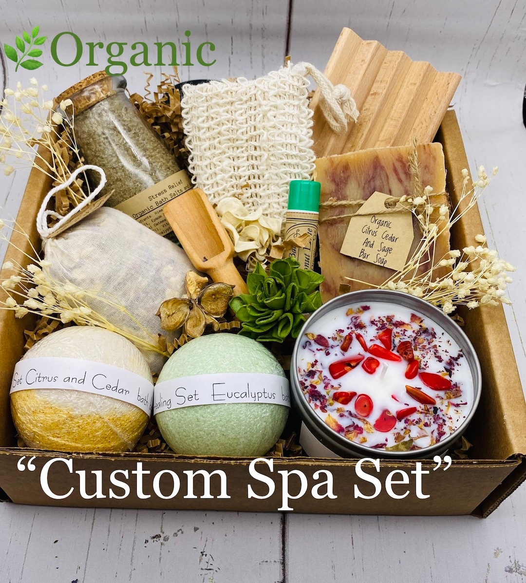 Organic Spa Gift Set, Custom Spa Set, Spa Gift Set, Design You Spa Box ...