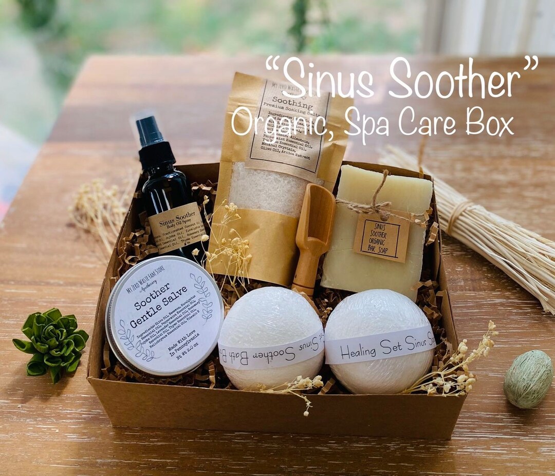 Sinus Soother Organic Spa Box, Soothing Care Box, Essential Oil Infused Organic Spa Set - Etsy