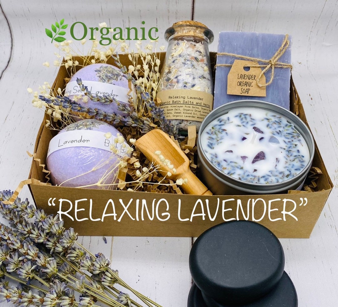 Relaxing Lavender, Organic Bath Set, Spa Gift Box - Etsy