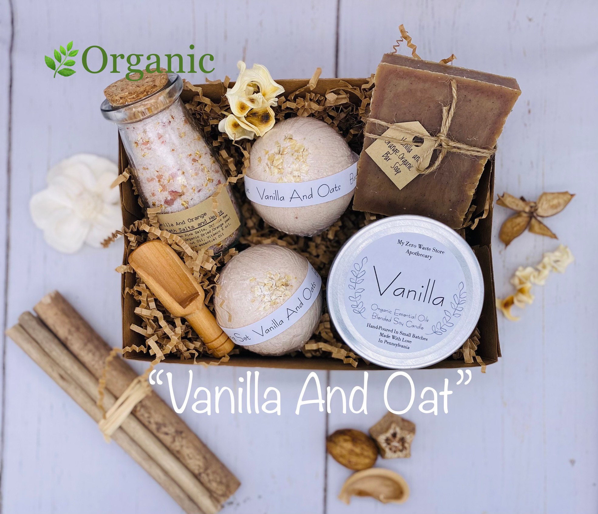 Organic Spa Kit Vanilla and Orange Spa Set Vanilla Soy - Etsy