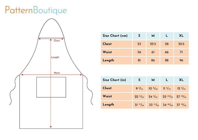 Make a Simple Kitchen Apron | Kitchen Apron Pattern | A0, A4 and US ...