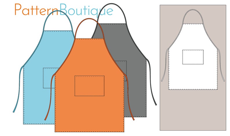 Make a Simple Kitchen Apron Kitchen Apron Pattern A0, A4 and US Letter ...