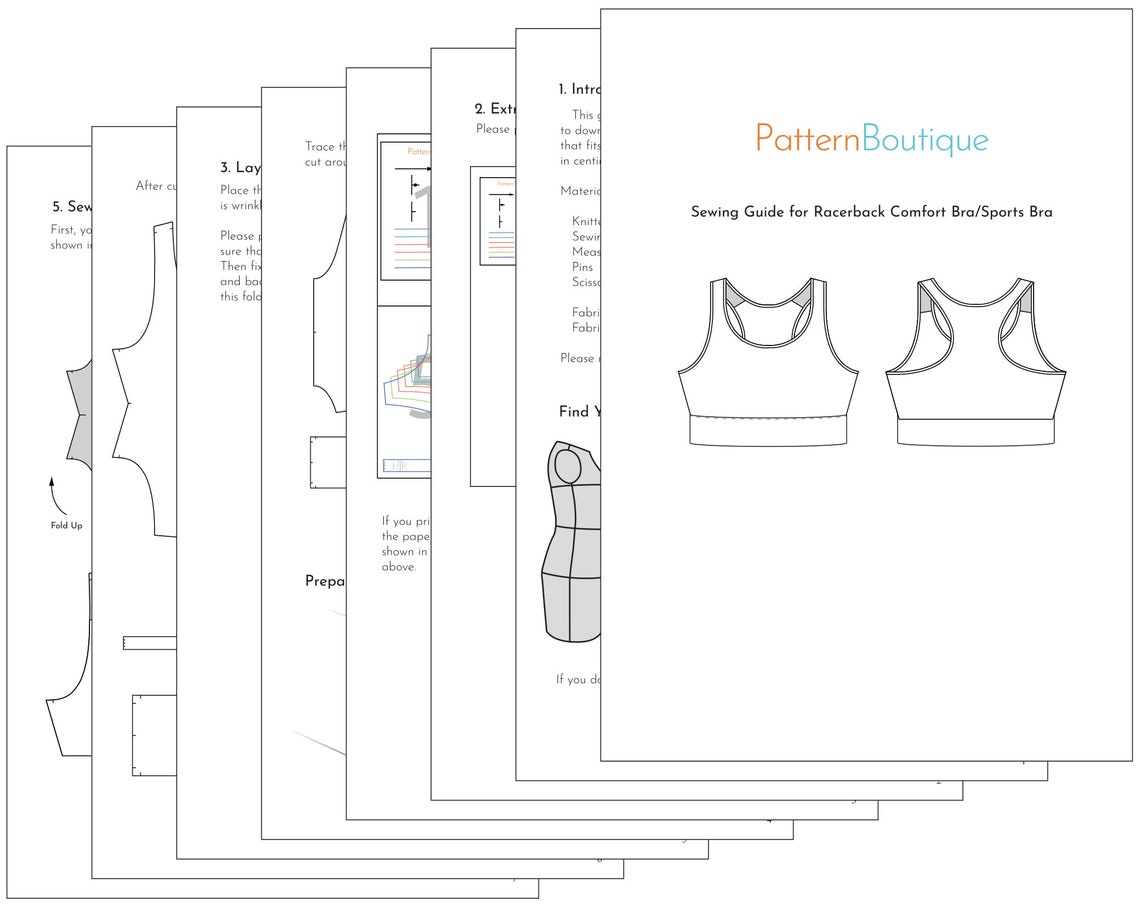 Make a Racerback Comfort Bra/sports Bra | Sports Bra Pattern | A0, A4 ...