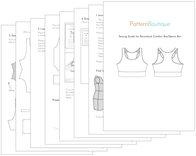 Make a Racerback Comfort Bra/sports Bra | Sports Bra Pattern | A0, A4 ...