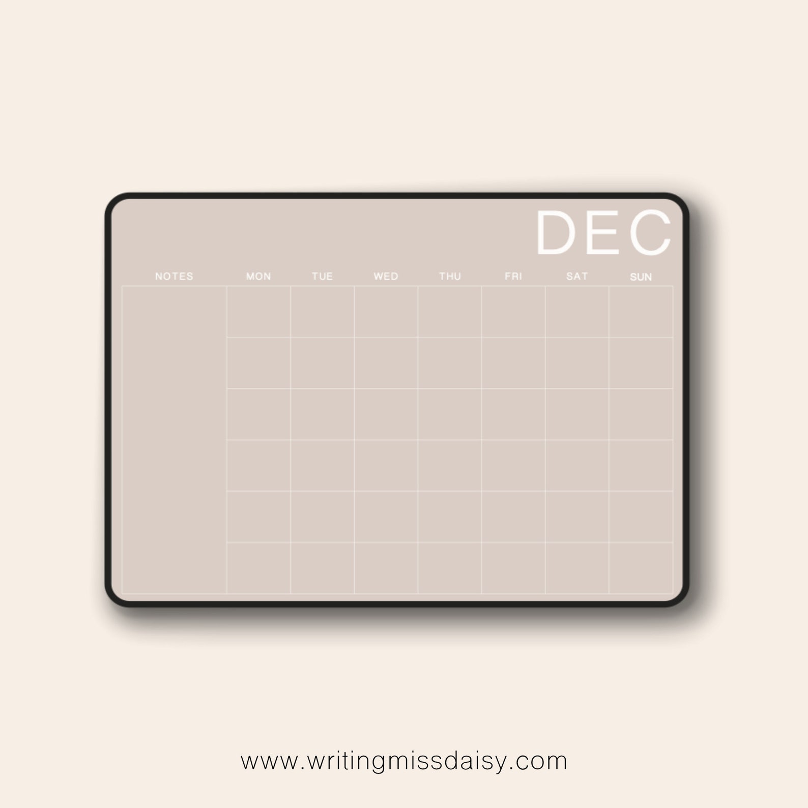 Minimal Digital Monthly Planner for Goodnotes, Aesthetic Undated iPad ...