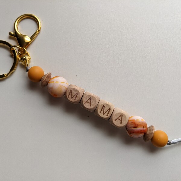 Mama Beaded Keychain - Etsy