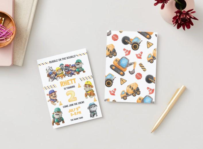 Rubble & Crew Birthday Invitation Template - All Ages - Etsy