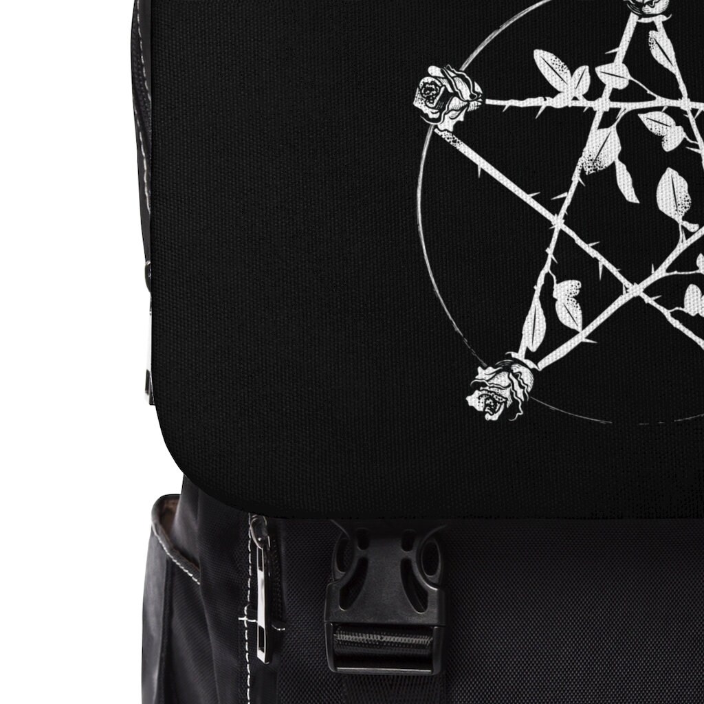 Gothic Backpack - Rose Pentagram Shoulder Backpack - Goth Purse - Witch ...