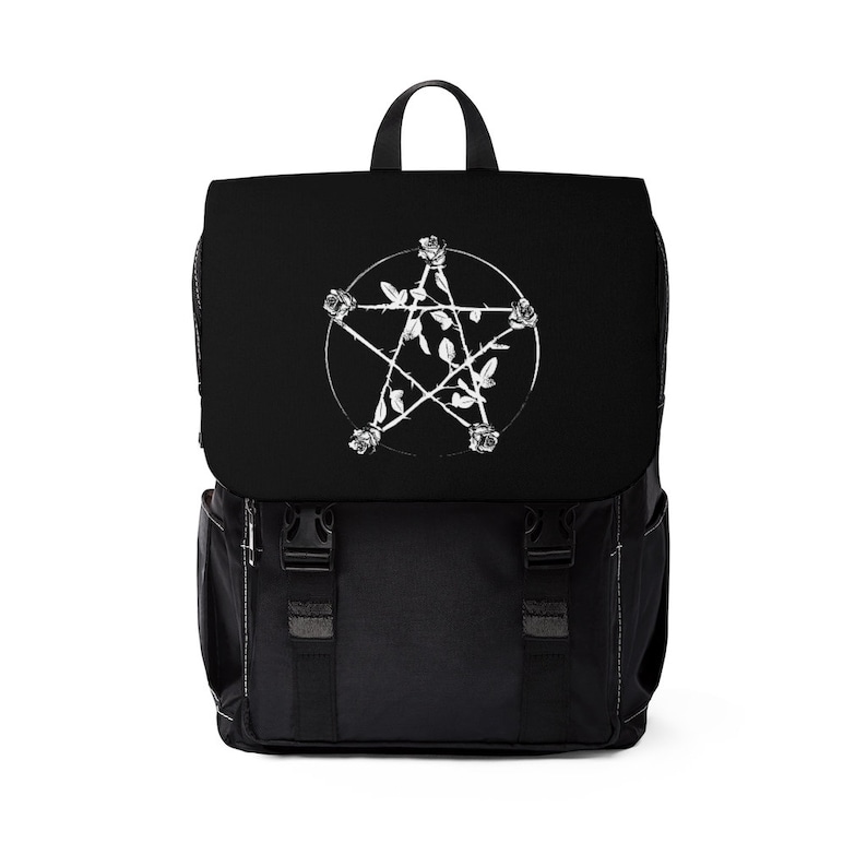 Gothic Backpack - Rose Pentagram Shoulder Backpack - Goth Purse - Witch ...