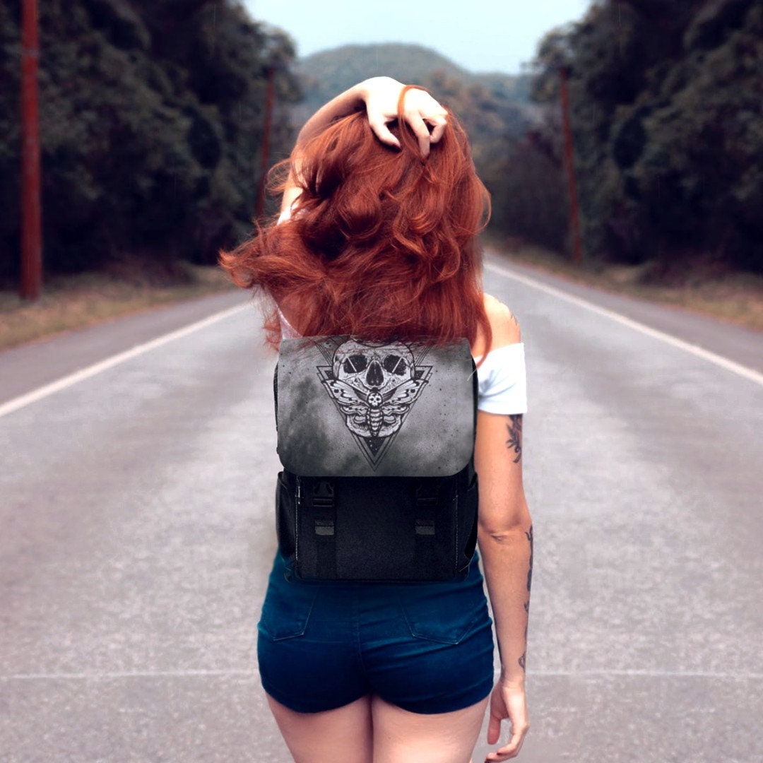 Gothic Backpack - Moon Geometry Shoulder Backpack - Goth Purse - Punk ...