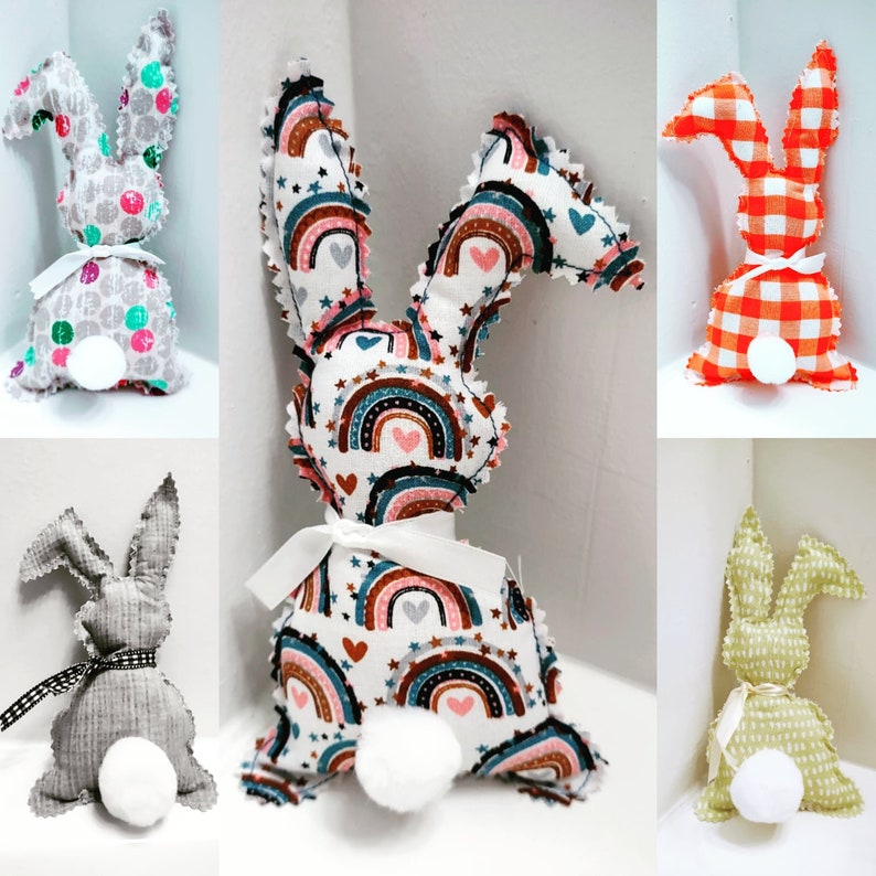 Stuffed Fabric Bunny Farmhouse Style Easter Basket Bunny - Etsy