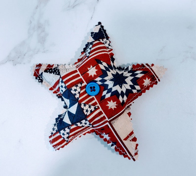 Patriotic Stars Stuffed Stars Farmhouse Decor Tiered Tray - Etsy