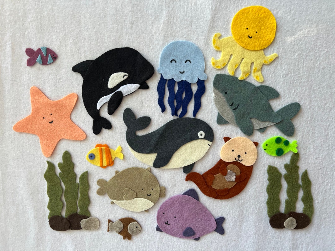 Marine Felt Set, Felt Animals,felt Story,felt Stories,flannel Board ...