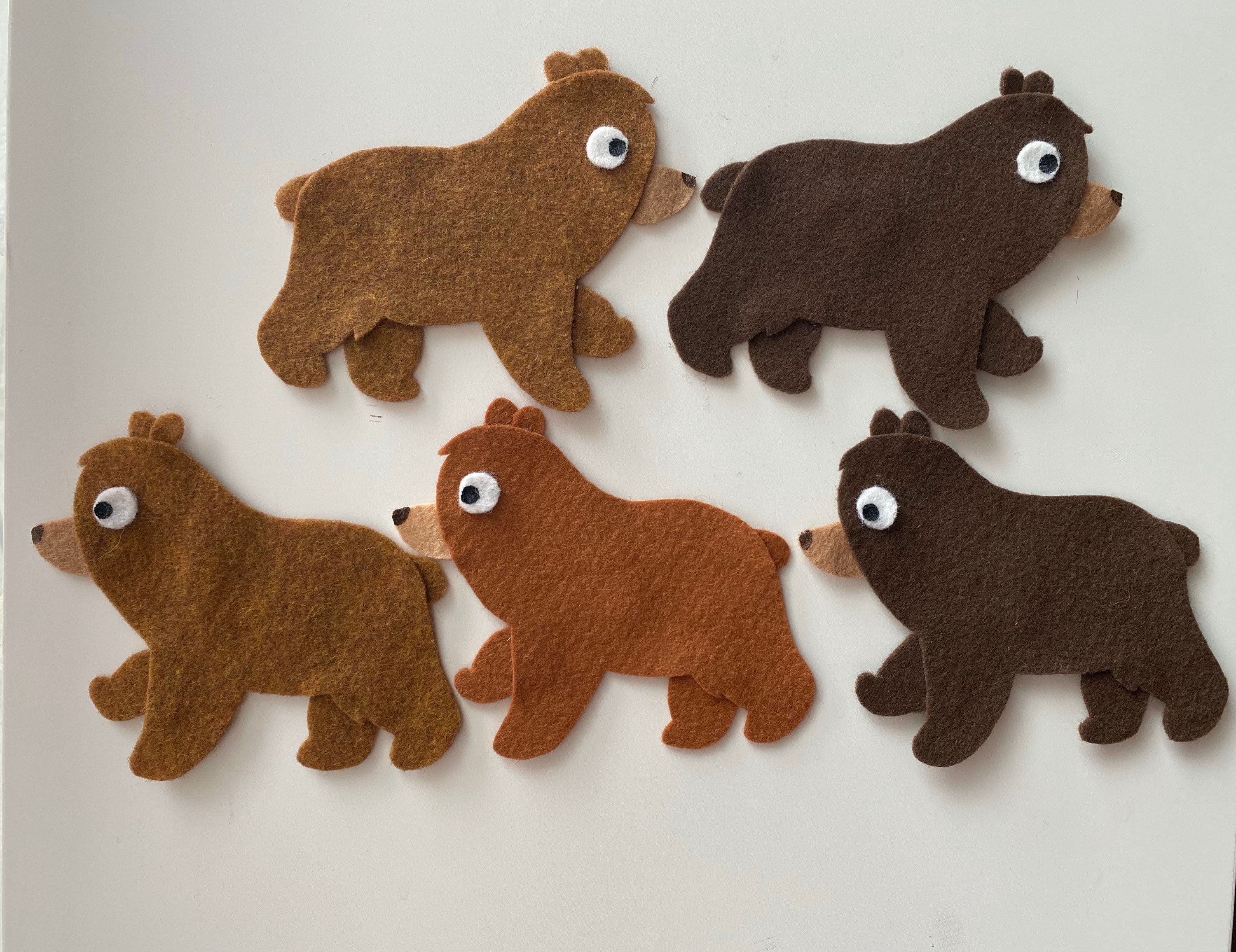 Five Little Bears Felt Story, Flannel Board Story, Felt Story, Circle ...