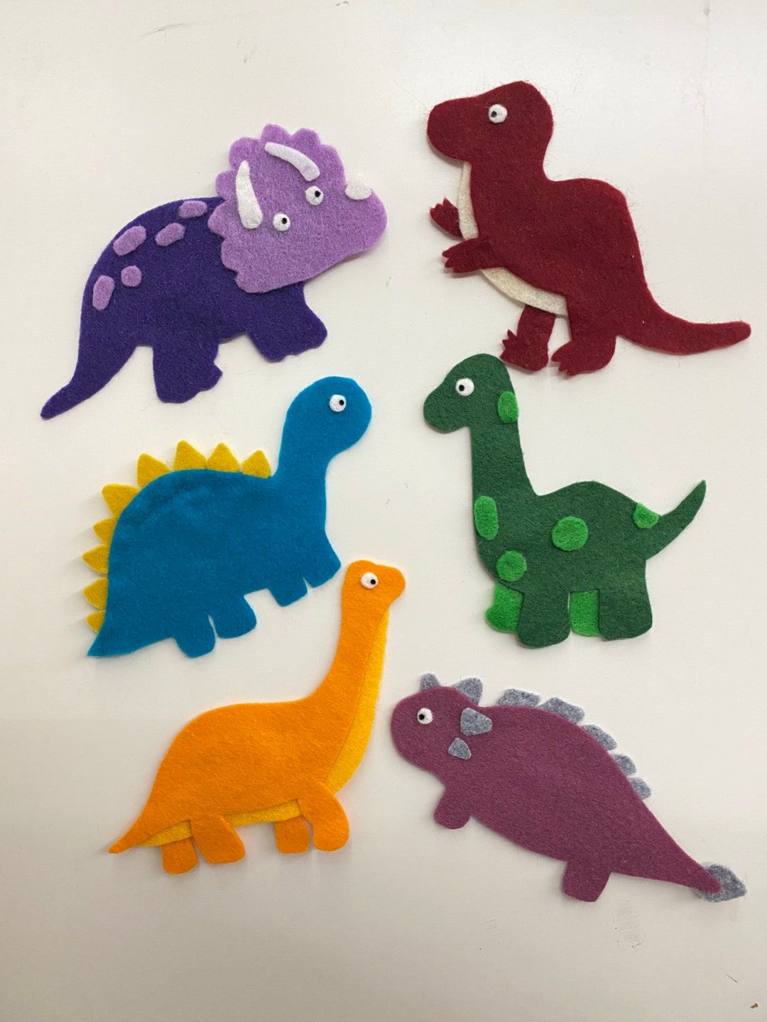 Dinosaur Felt Set, 6 Dinosaurs Felt, Felt Stories, Circle Time, Story ...